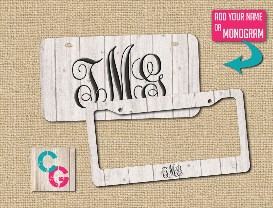 White License, Rustic License, Custom License Plate, Monogram License ...