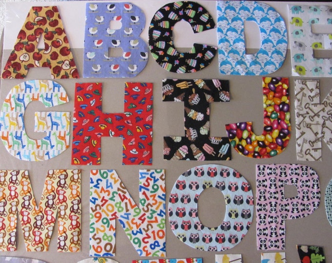 DIY Fabric Letters A-z Hand Cut Fabric Alphabet Letters Educational ...