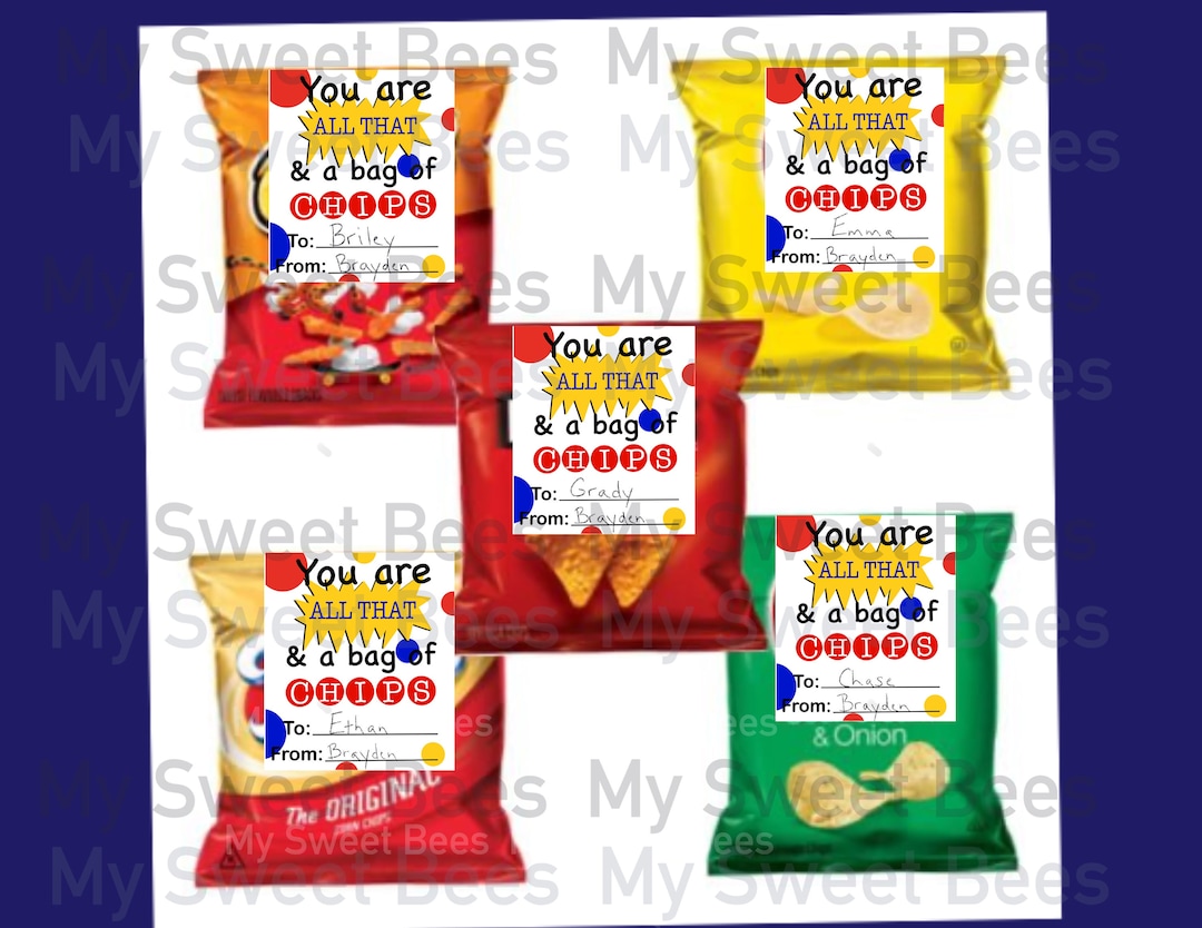 You Are All That and A Bag of Chips Valentines Day Card Printable - Etsy