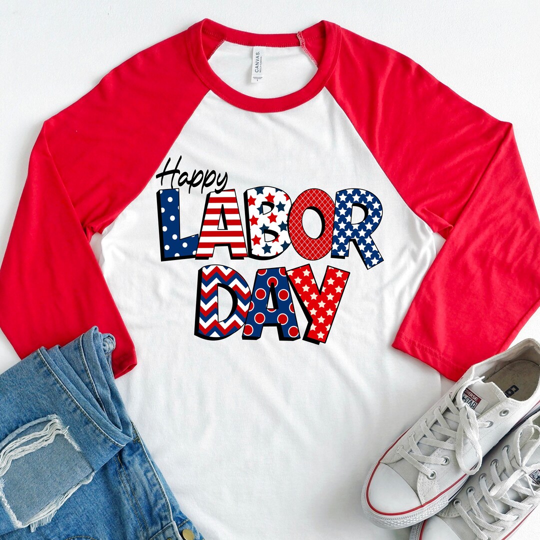 Happy Labor Day Red White and Blue Stars and Stripes Sublimation PNG ...
