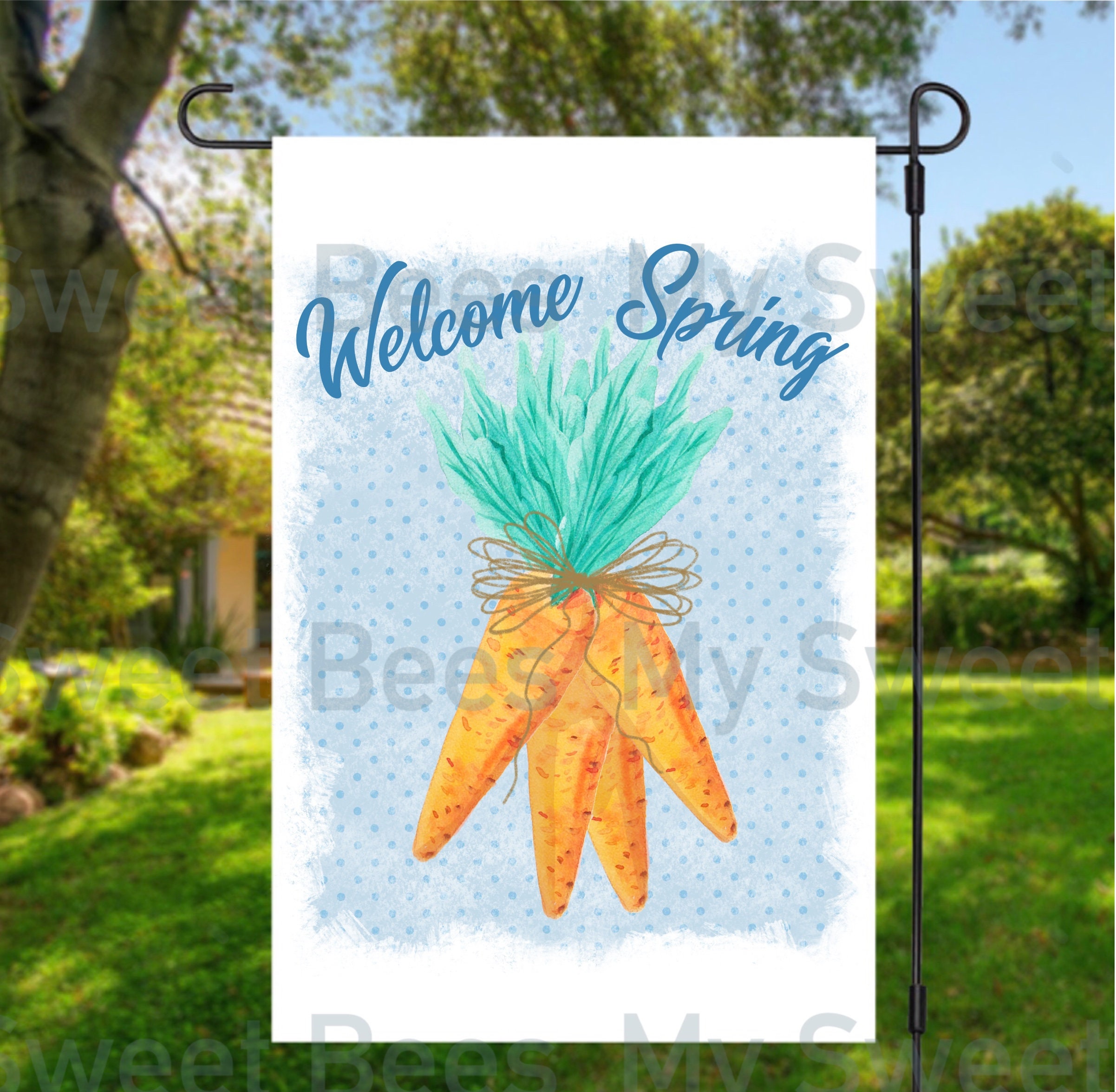 Welcome Spring Carrot Bunch Home Decor Printable Download - Etsy