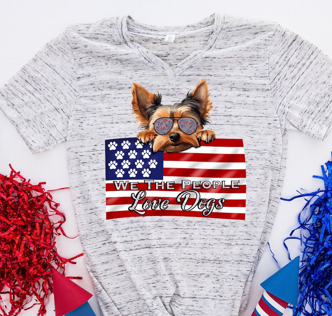 4th of July Dog Lover Yorkie Terrior American Flag USA Sunglasses ...