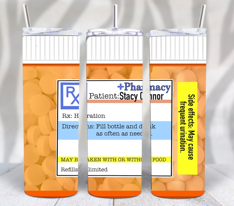 Rx Prescription Bottle Pill Pharmacy Pharmacist Skinny Tumbler - Etsy