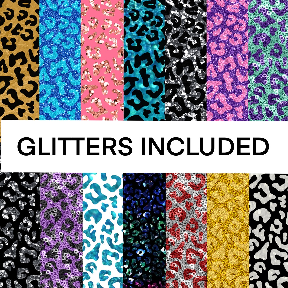 100 Leopard Print Digital Paper Multi Color Glitter Swirl - Etsy España