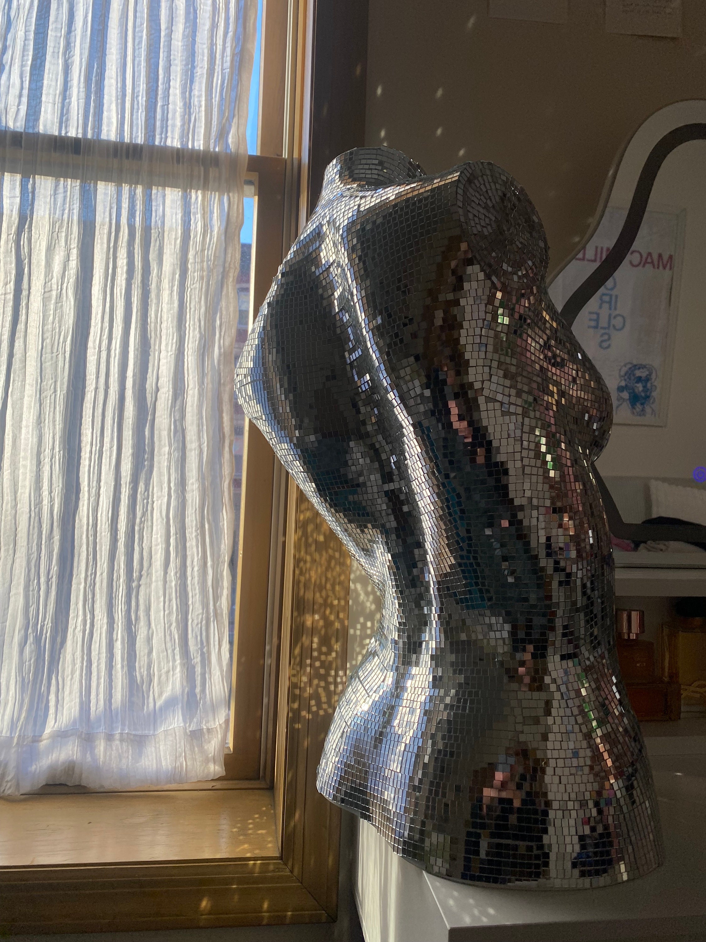 Disco Mirror Tile Female Mannequin Bust - Etsy