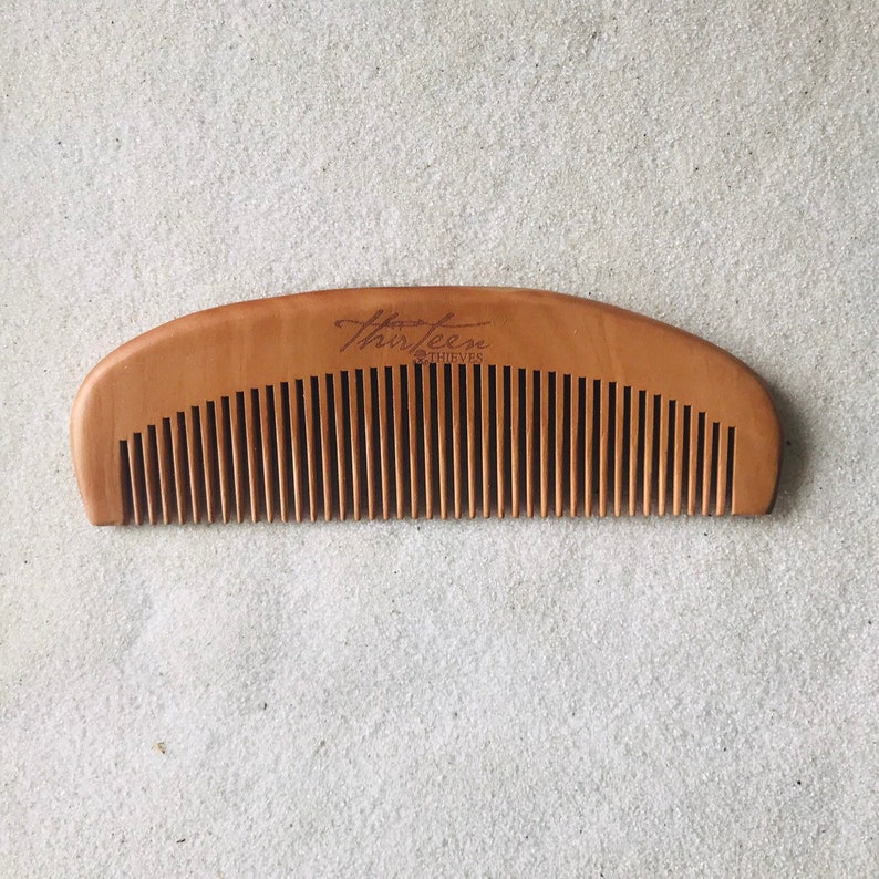 Handcrafted Wide Tooth Cherry Wood Comb for Gentle Detangling of All ...