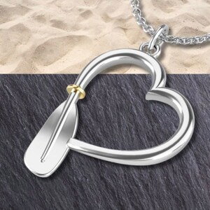 Kayak Paddle Heart Pendant | Kayak Gift | Kayak Jewelry | Paddle ...
