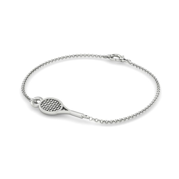 Tennis Racket Chain Bracelet in Premium Sterling Silver A - Etsy