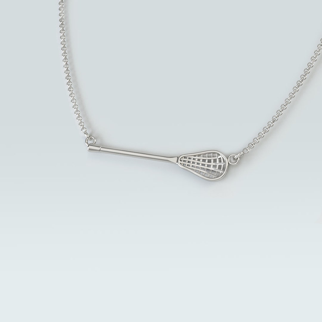 Offensive Lacrosse Stick Necklace/ Lacrosse Jewelry in 925 Silver/ Free ...