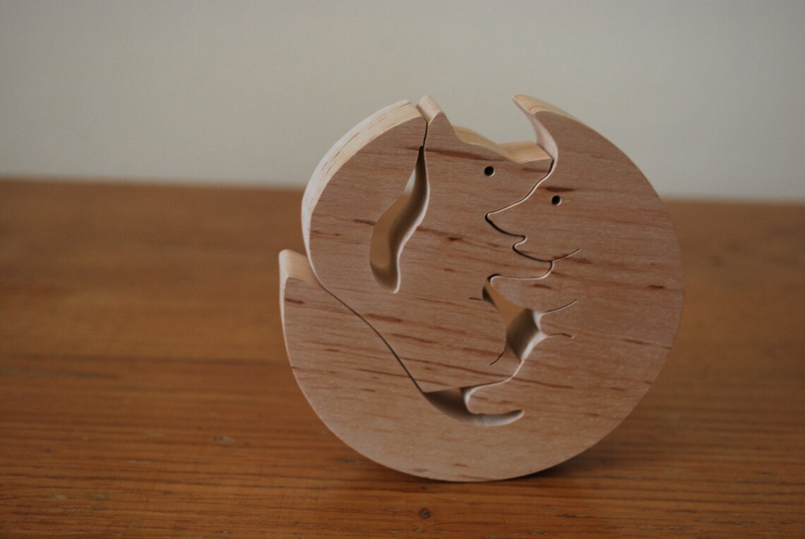 Squirrels Puzzle, Wood Squirrel, Rocking Puzzle, Wooden Animals, Jigsaw ...