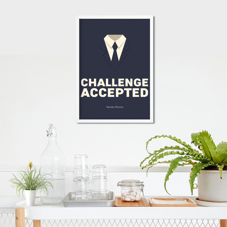 Poster / Poster replica cult Challenge Accepted by | Etsy