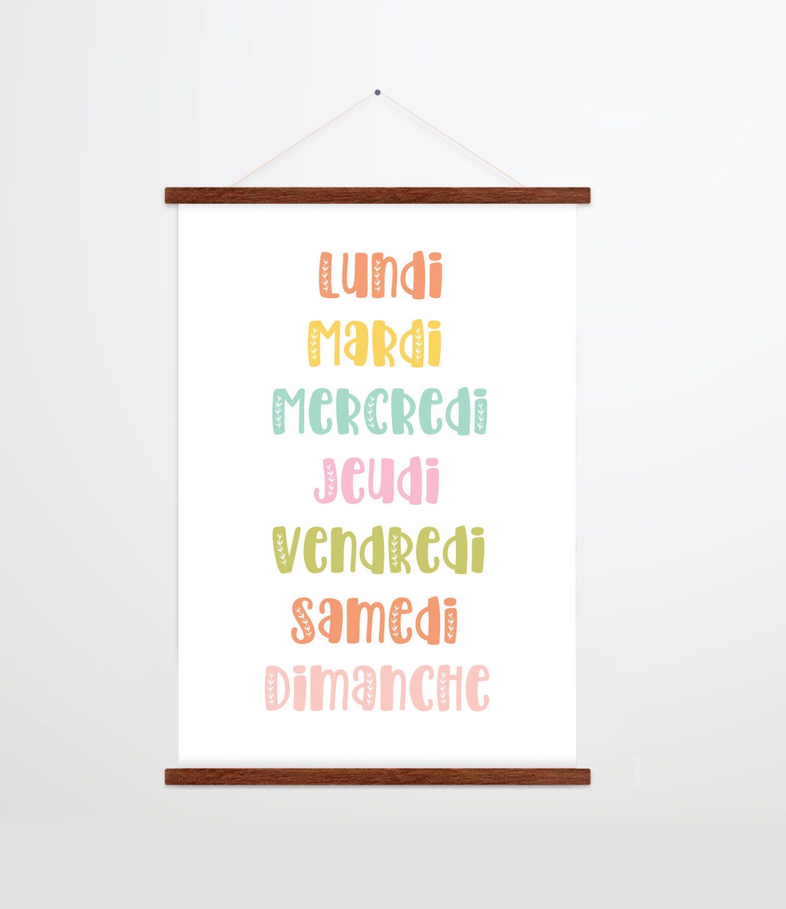 Affiche Semainier - Impression Numérique - Décoration Murale - Jours De ...