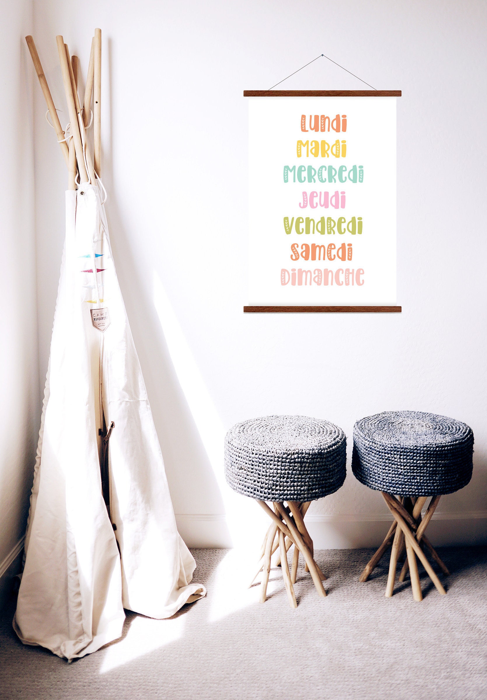 Affiche Semainier - Impression Numérique - Décoration Murale - Jours De ...