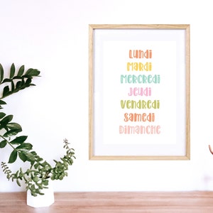 Affiche Semainier - Impression Numérique - Décoration Murale - Jours De ...