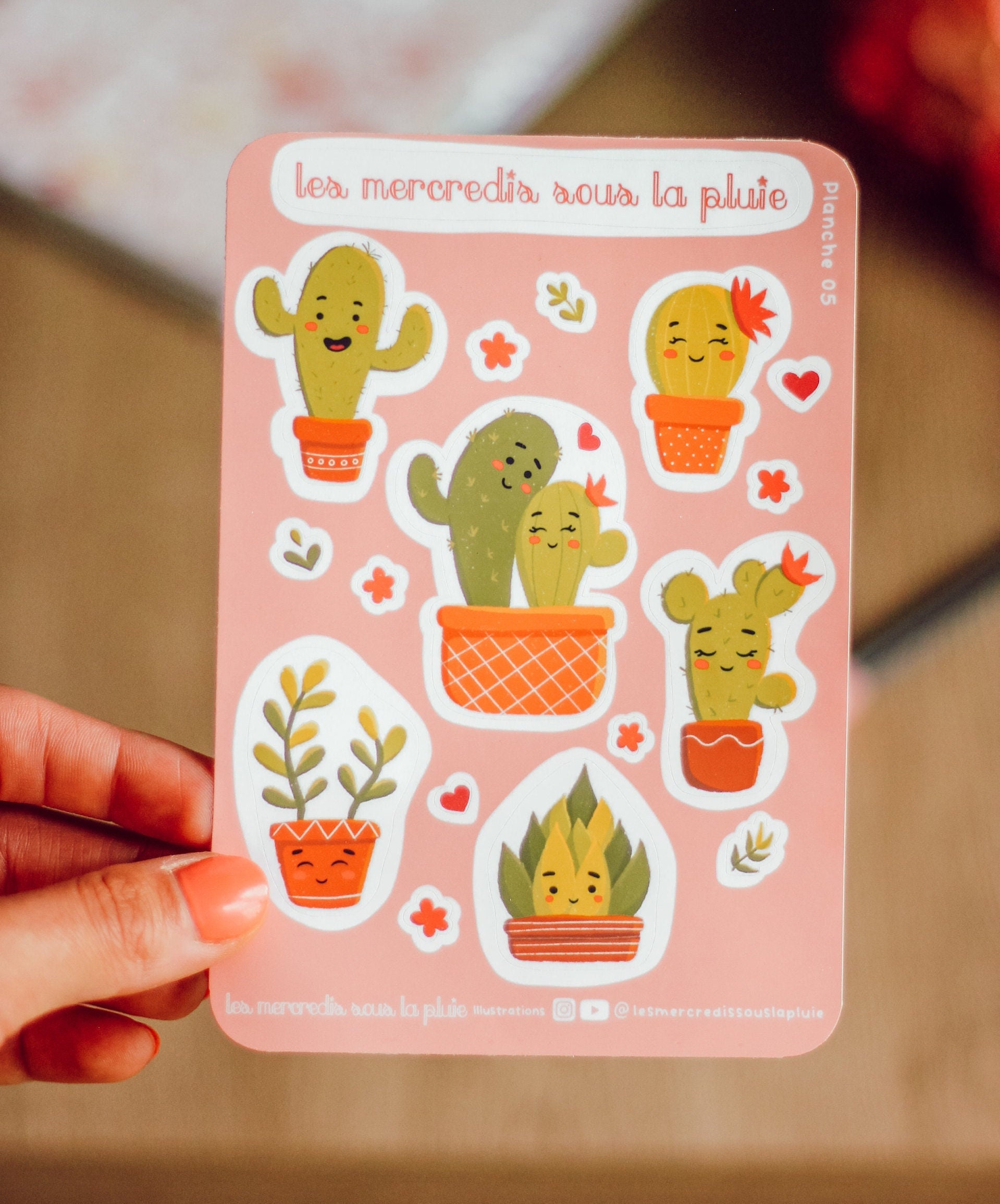 Planche D'autocollants Cactus Cute Stickers Cactus Planche 5 - Etsy