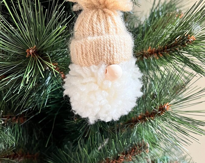 Cute, White Gnome Christmas Soft/plush Ornament, Farmhouse Ornament ...