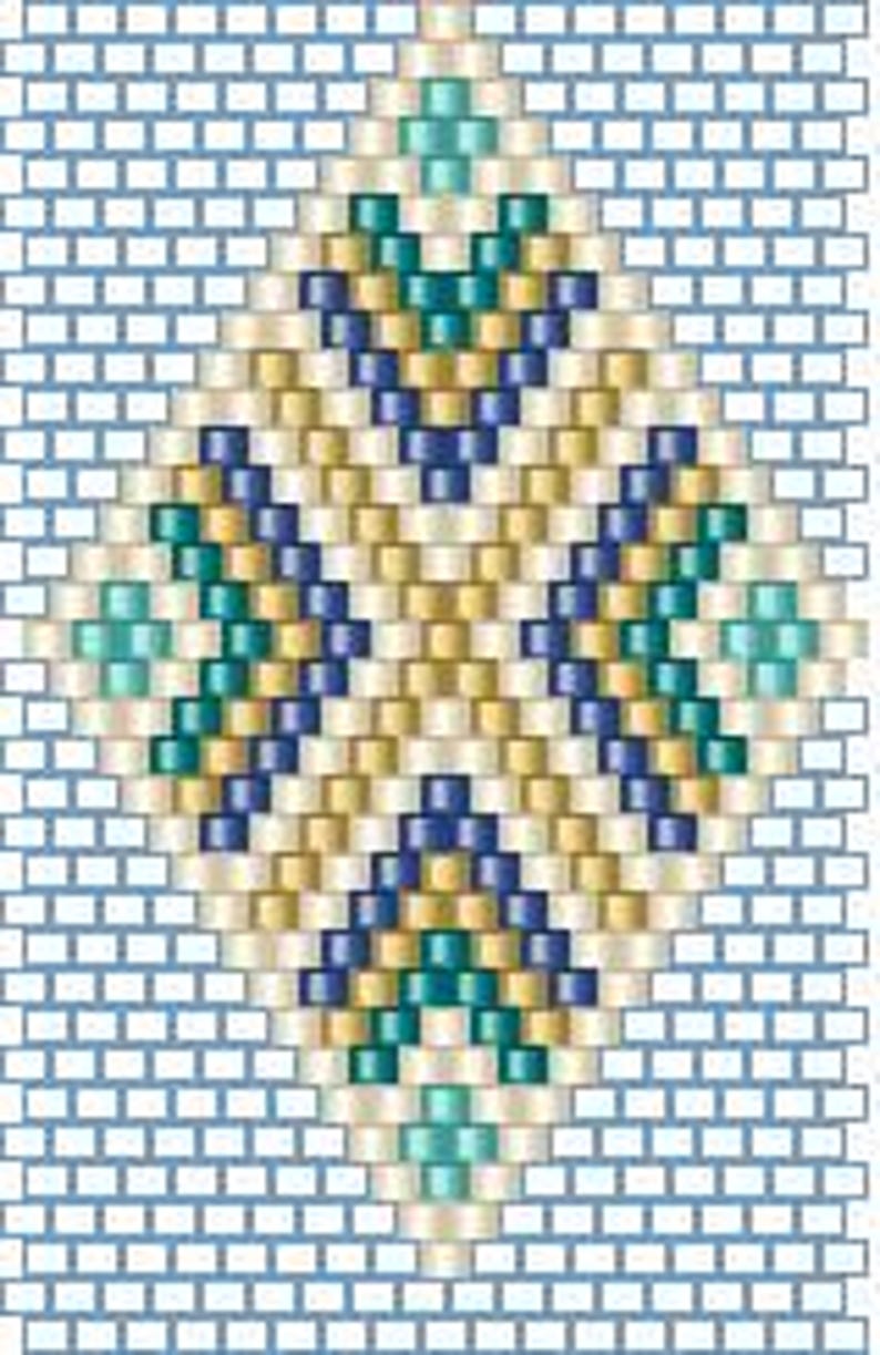 Geometric Teal and Gold Color Beaded Brick Stitch Earrings Pattern - Etsy