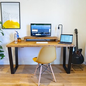 Handmade Rustic Desk on V Frame Steel Legs, Industrial Scaffold Board ...