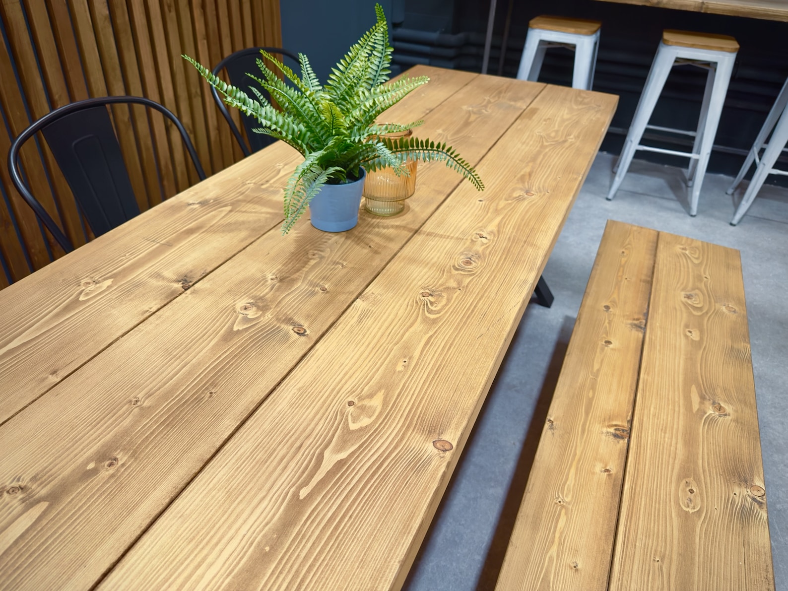 Rustic Dining Table & Bench Set on X Frame Legs - Etsy UK