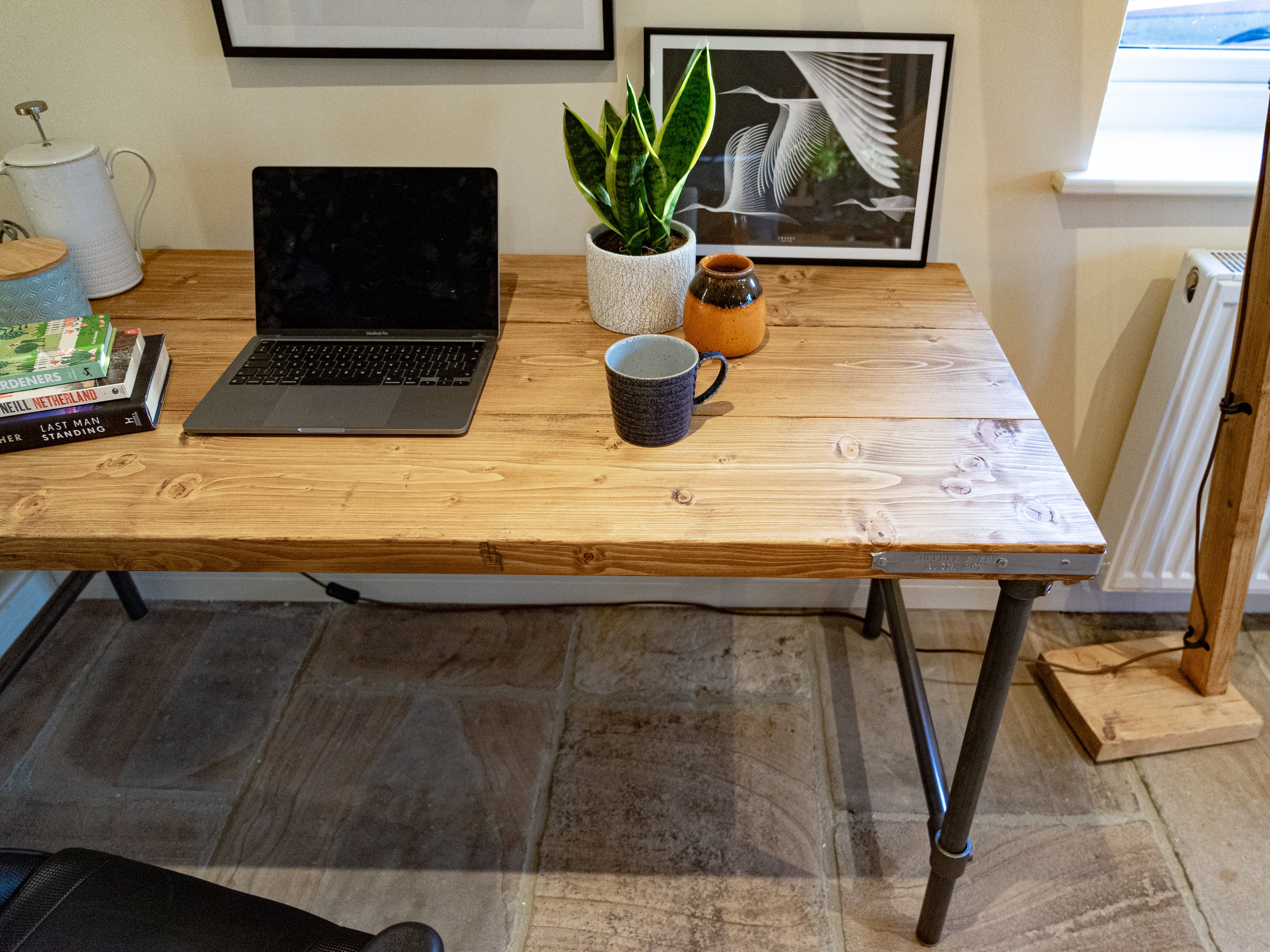 Rustic Scaffold Board Desk on Steel Tube Legs Industrial - Etsy UK