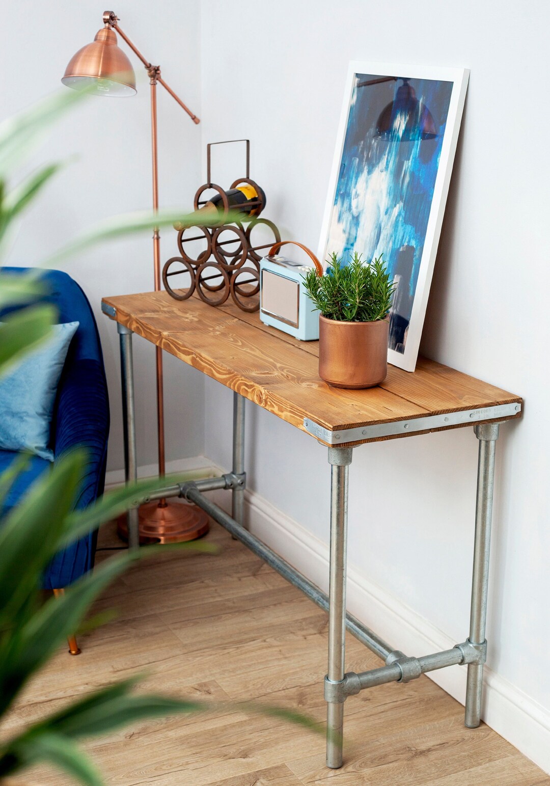 Rustic Scaffold Board Console Table: Industrial Steel Tube Hallway ...