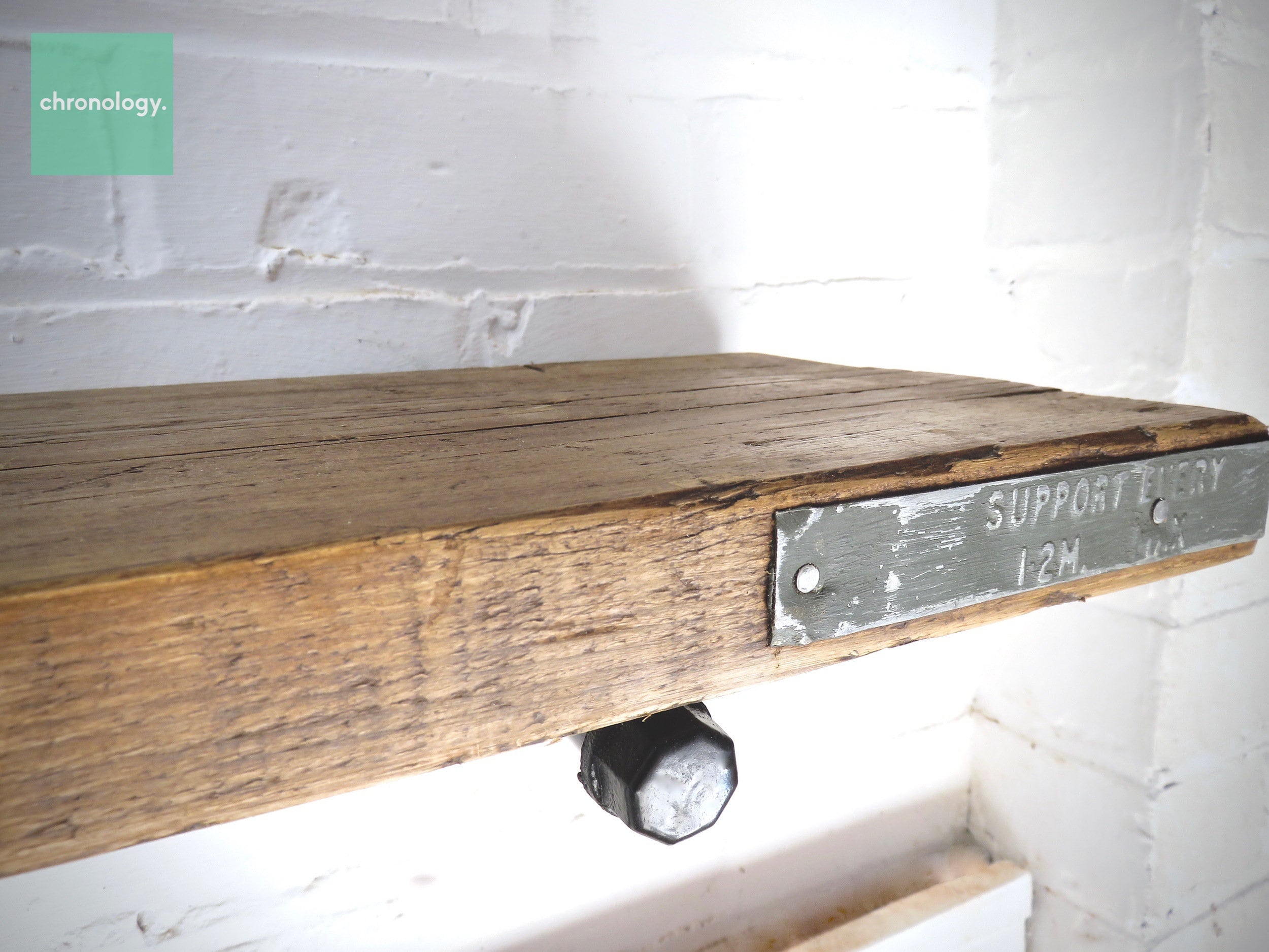 Scaffold Board Wall Shelf With Steel Pipe Brackets & End Bands | Etsy