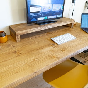 Handmade Rustic Desk on V Frame Steel Legs, Industrial Scaffold Board ...
