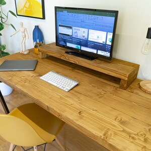 Handmade Rustic Desk on V Frame Steel Legs, Industrial Scaffold Board ...