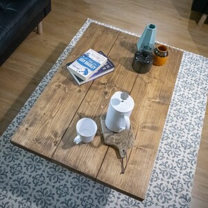 Industrial Scaffold Board Coffee Table on Trapezium Steel Box Section ...