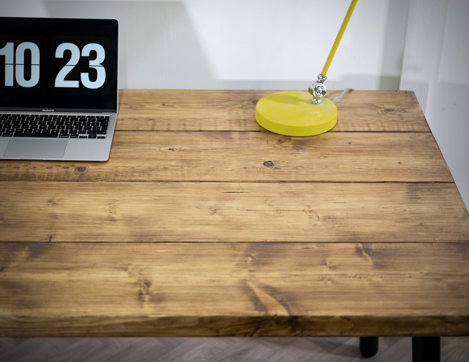 Rustic Desk on Round Pin Steel Legs Industrial Reclaimed - Etsy