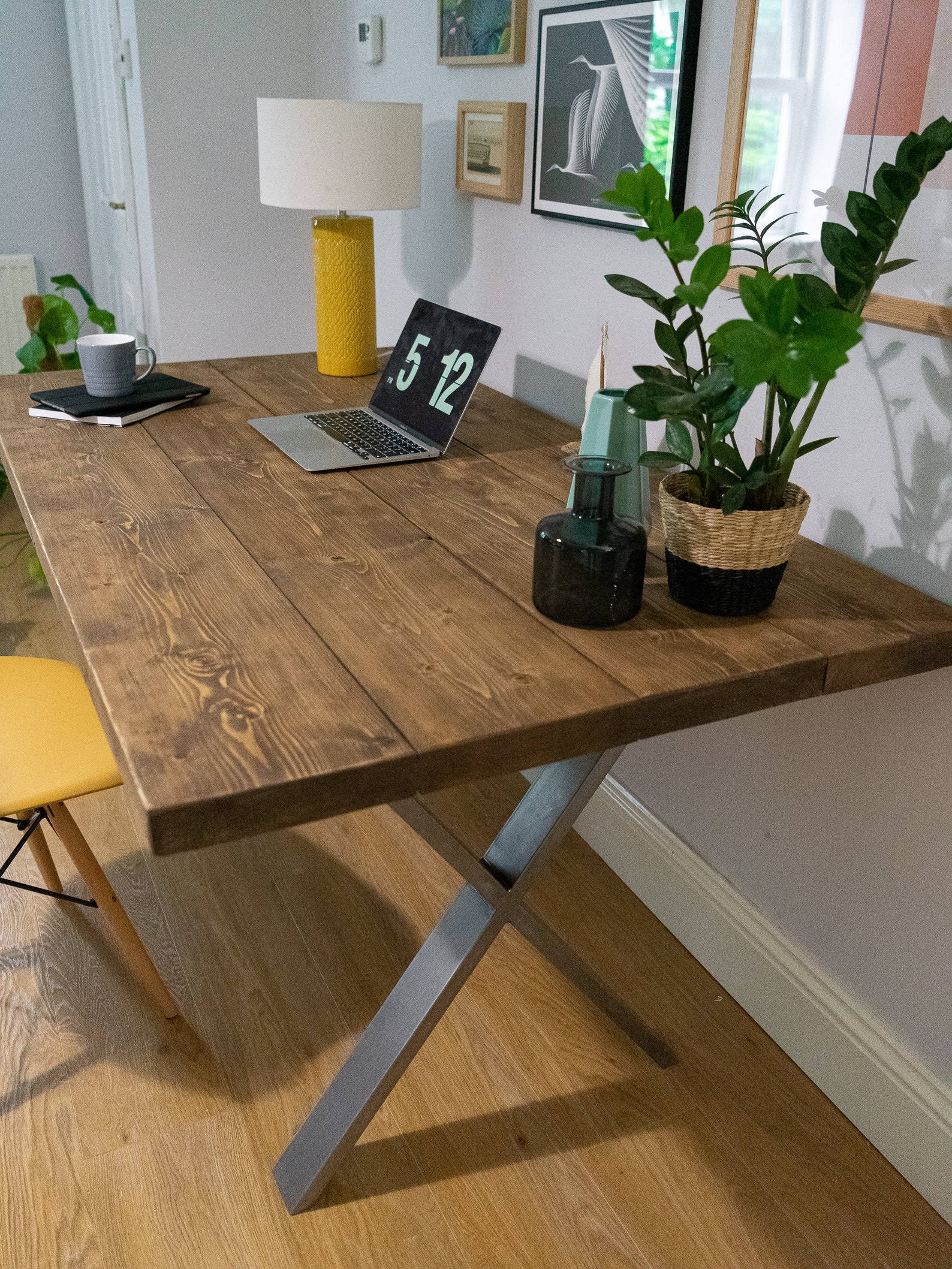 Scaffold Board Desk on Steel X Frame Legs Cross Legs - Etsy