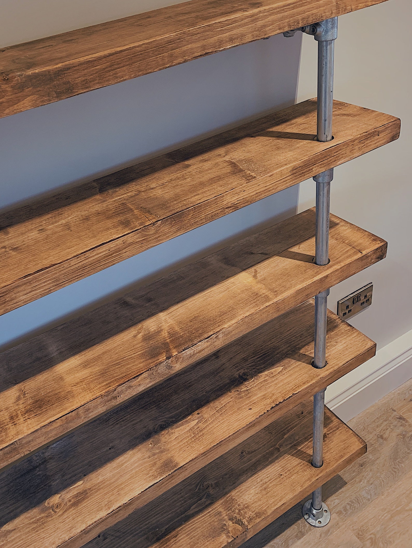 Industrial Style Bookcase Scaffold Board on Steel Tube - Etsy UK