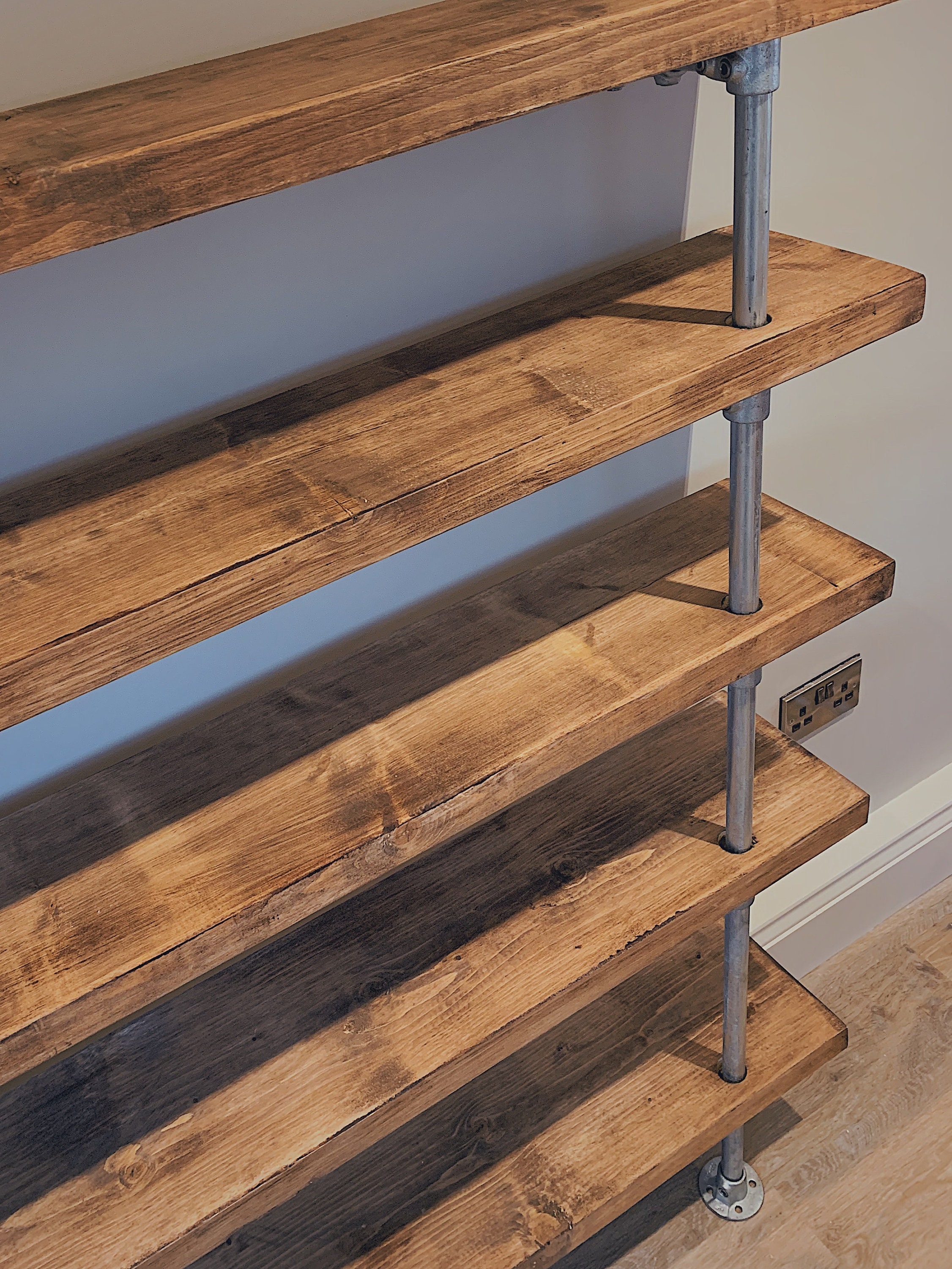 Industrial Style Bookcase Scaffold Board on Steel Tube - Etsy UK