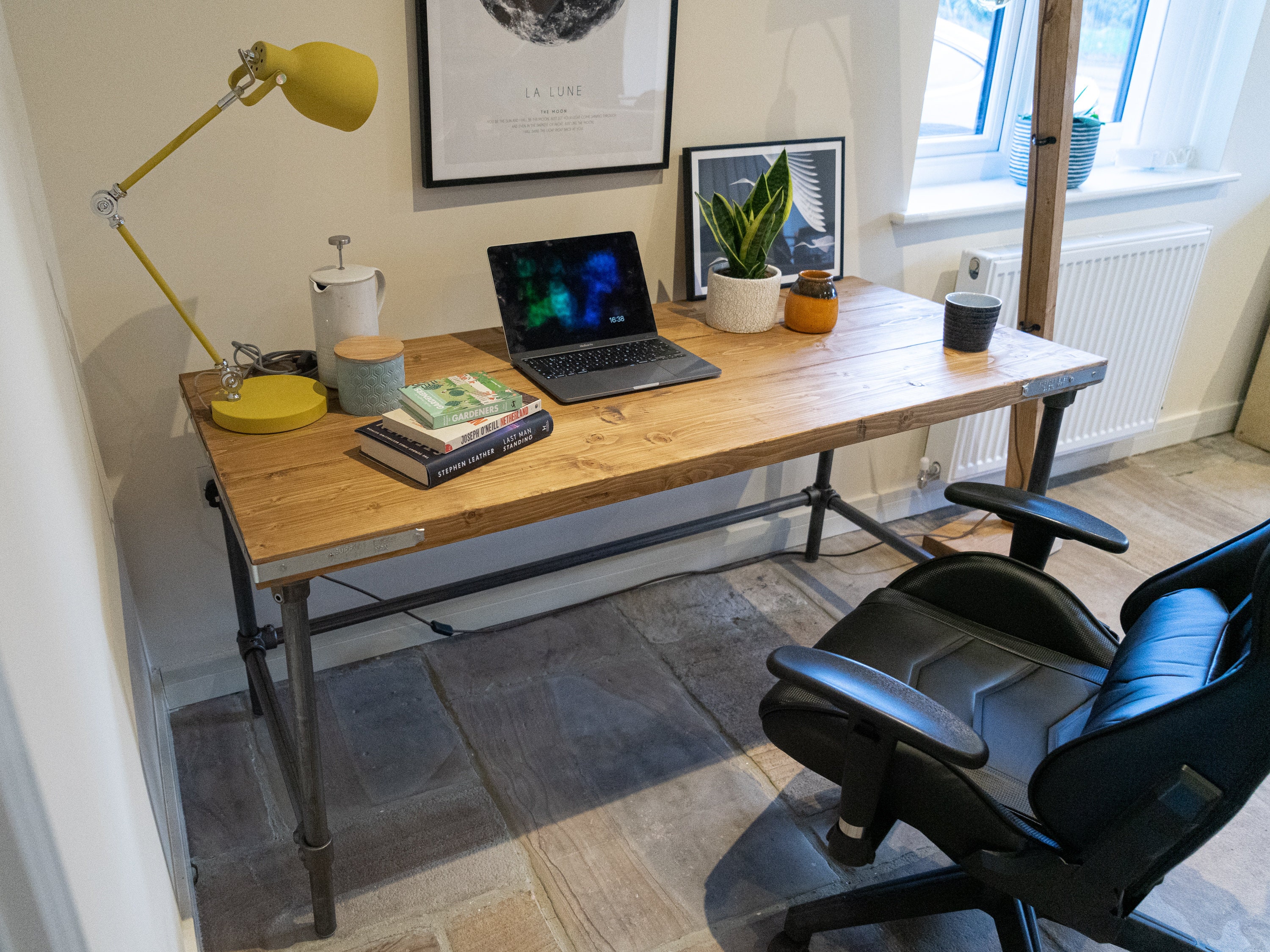 Rustic Scaffold Board Desk on Steel Tube Legs Industrial - Etsy UK