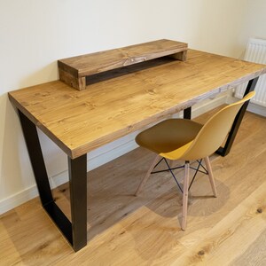 Handmade Rustic Desk on V Frame Steel Legs, Industrial Scaffold Board ...