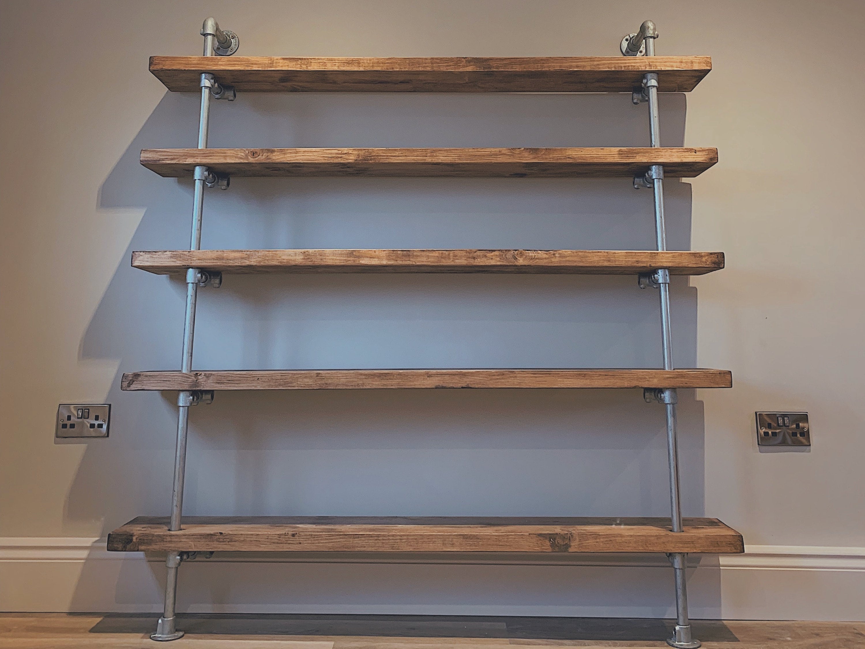 Industrial Style Bookcase Scaffold Board on Steel Tube - Etsy UK