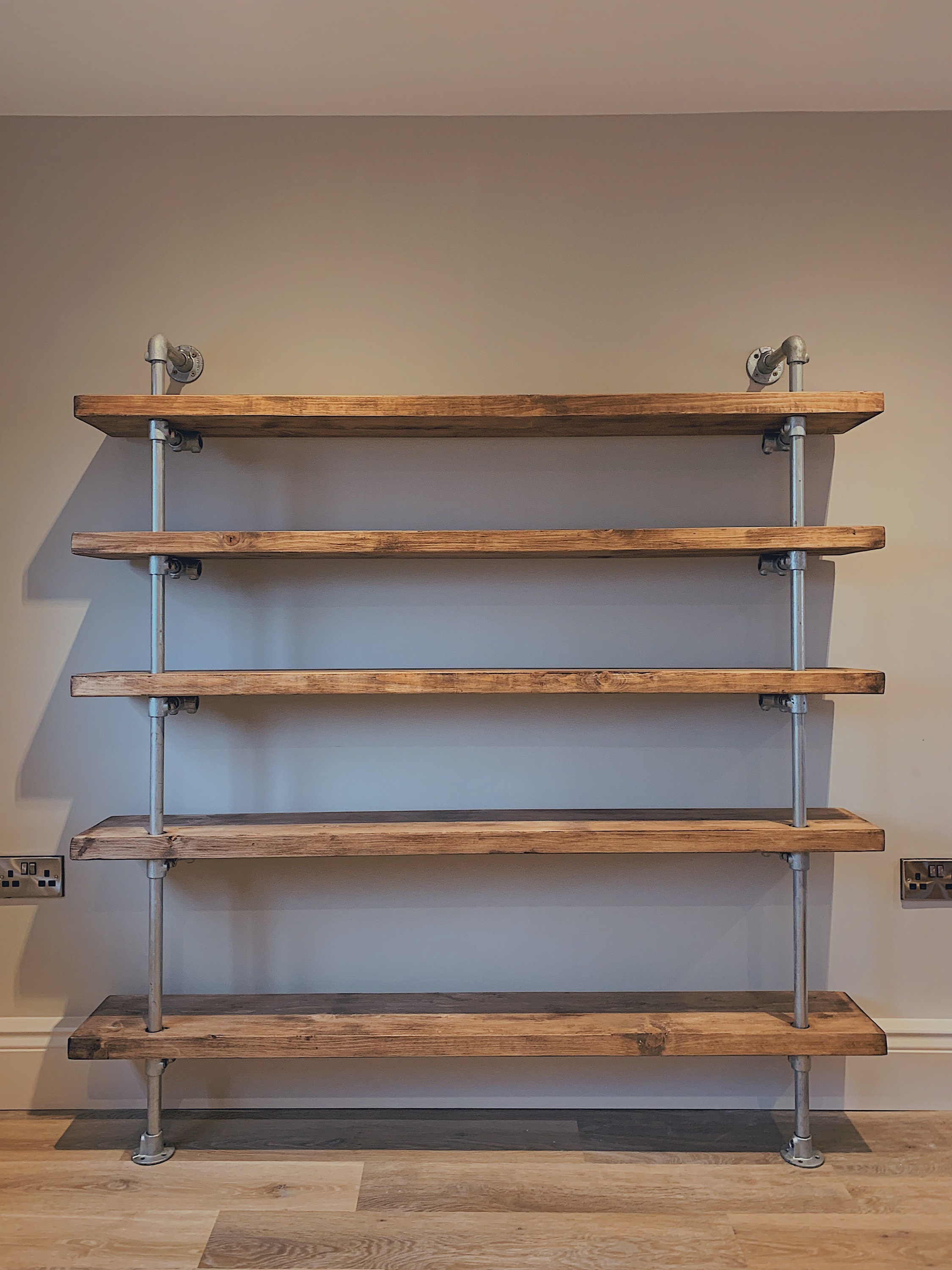 Industrial Style Bookcase Scaffold Board on Steel Tube - Etsy UK
