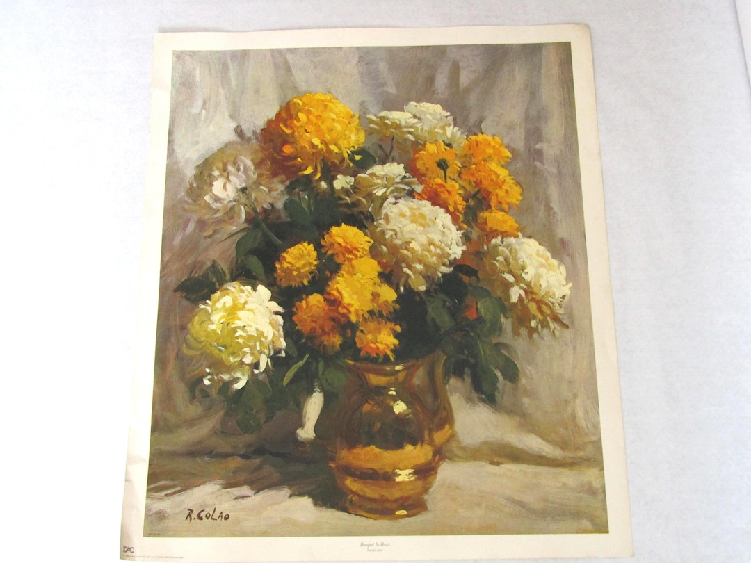 Rudolph Colao Flowers Art Print: Bouquet in Brass, 1968 - Etsy