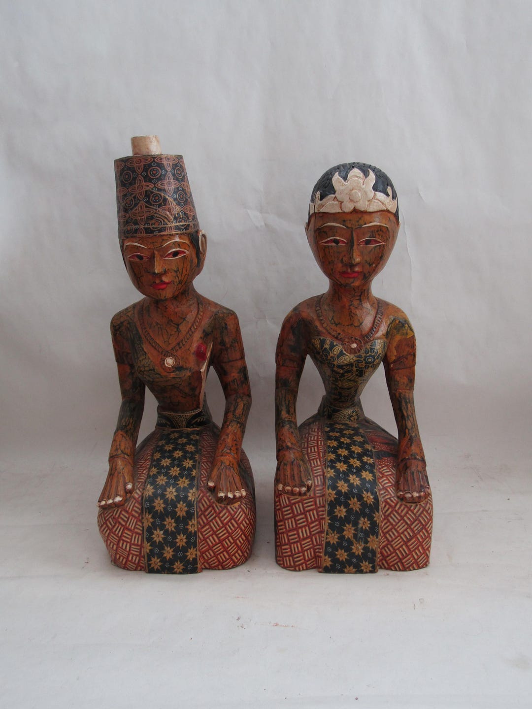 Southeast Asian Sculptures, Antique Bridal Statues, Vintage Wooden ...