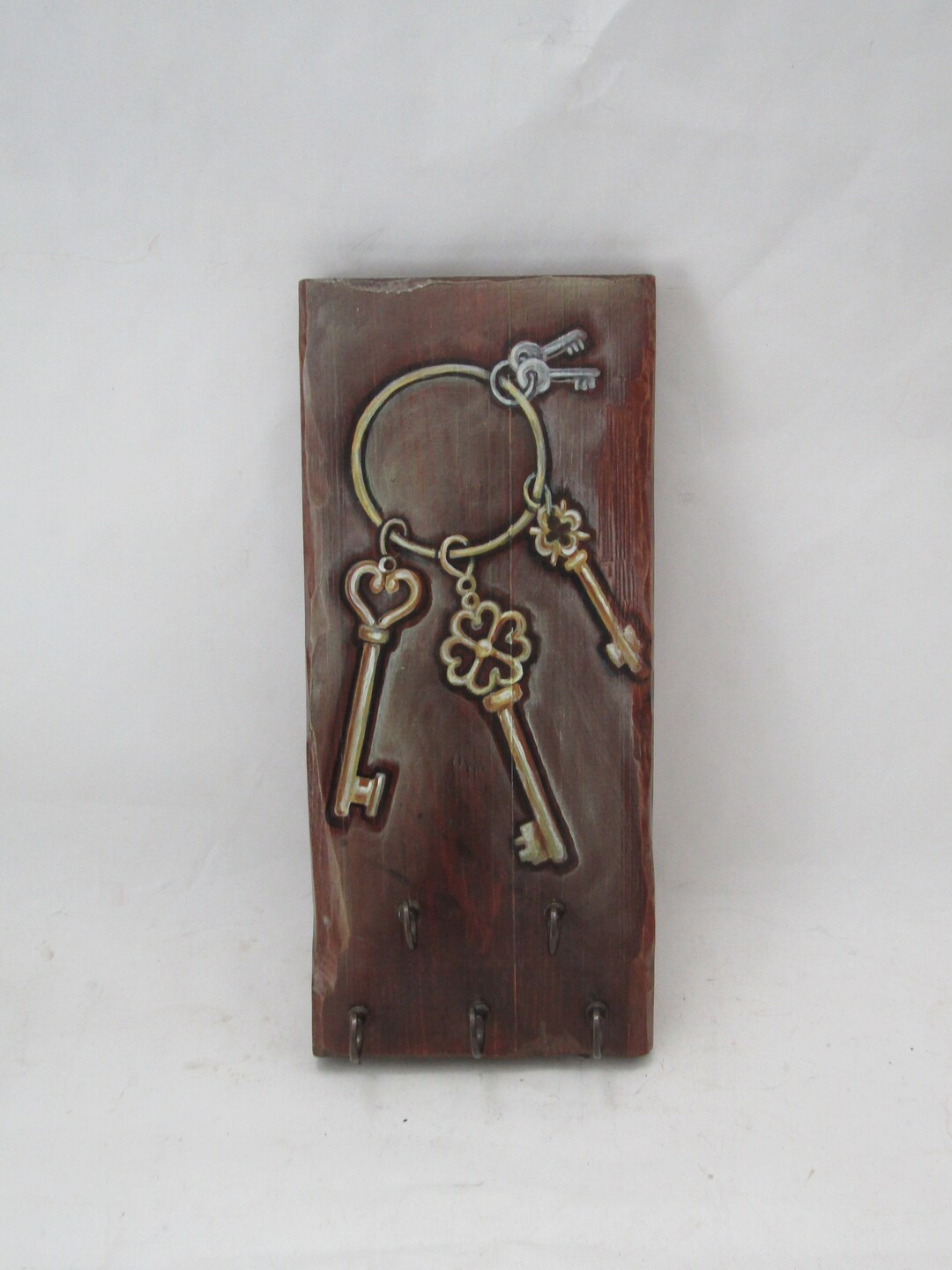 Vintage Wall Wooden Key Rack, Vintage Key Holder, Wall Key Holder, Wall ...