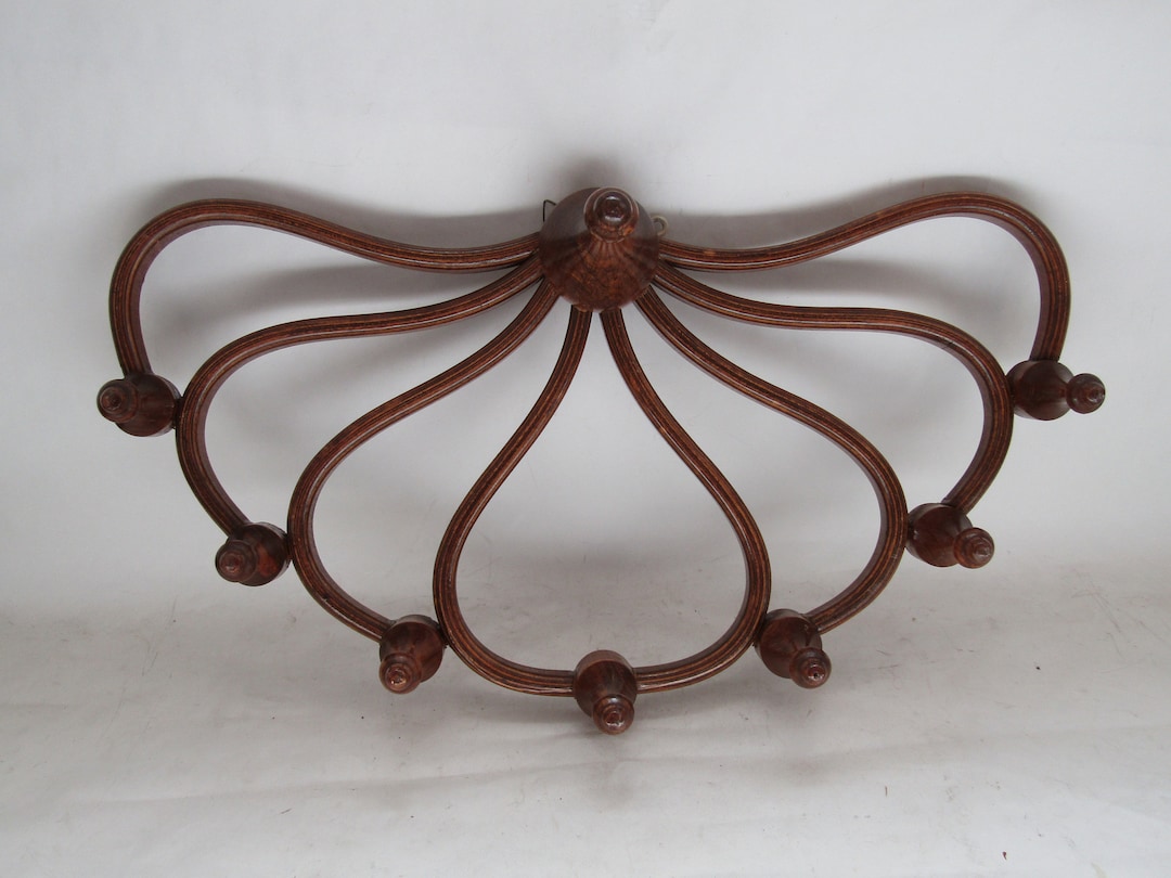 Vintage Wooden Wall Mounted Coat Rack, Wall Mounted Coat Rack, Wall ...