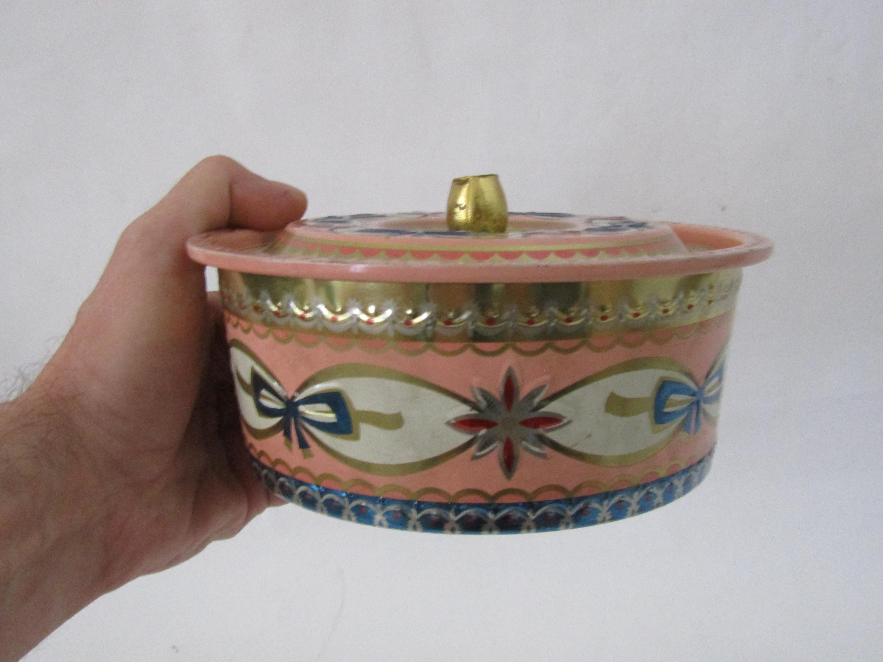 Vintage Art Grace Tin Container: Round Kitchen Decor, Made in England ...
