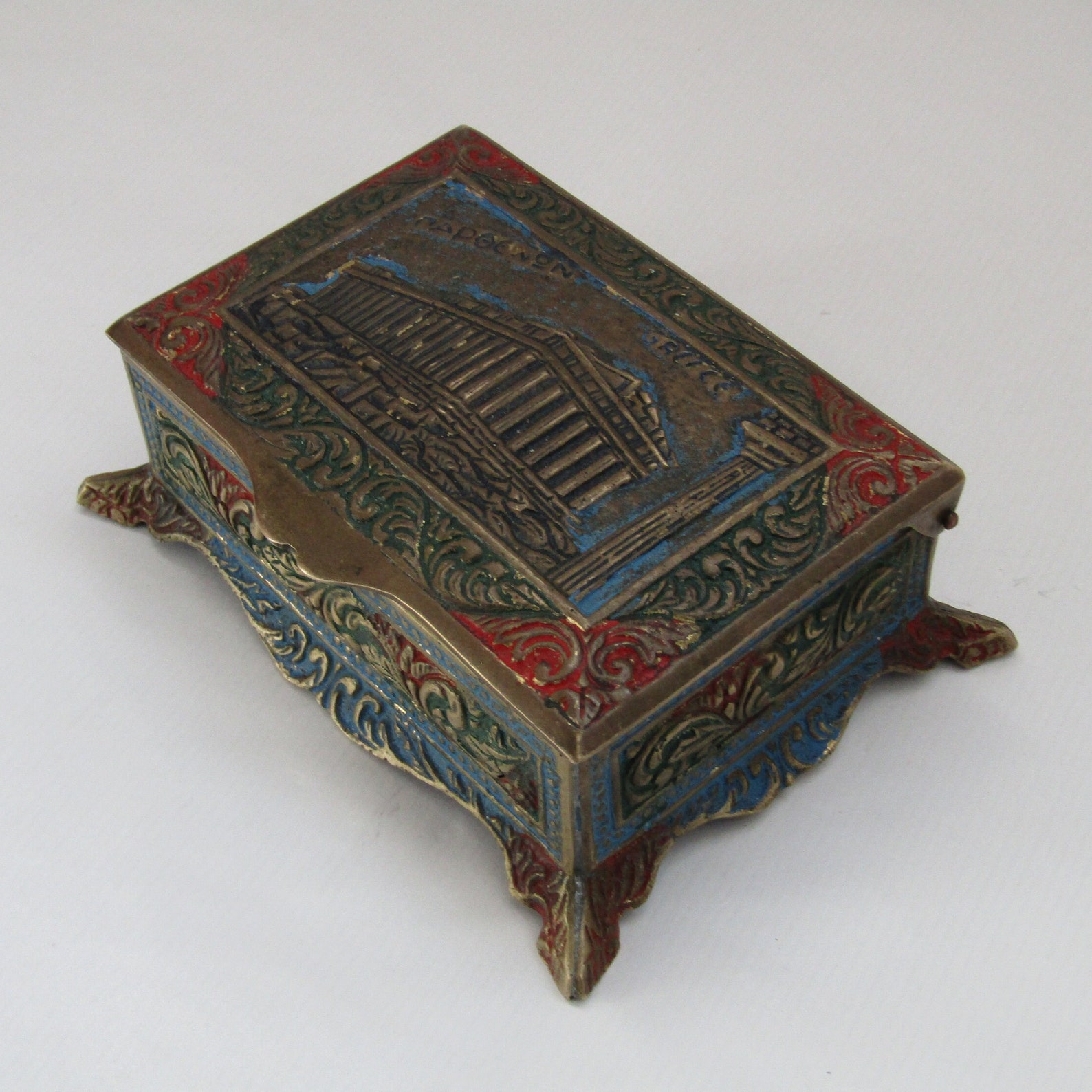 Very Old Greek Brass Box Parthenon Acopolis Design Vintage | Etsy