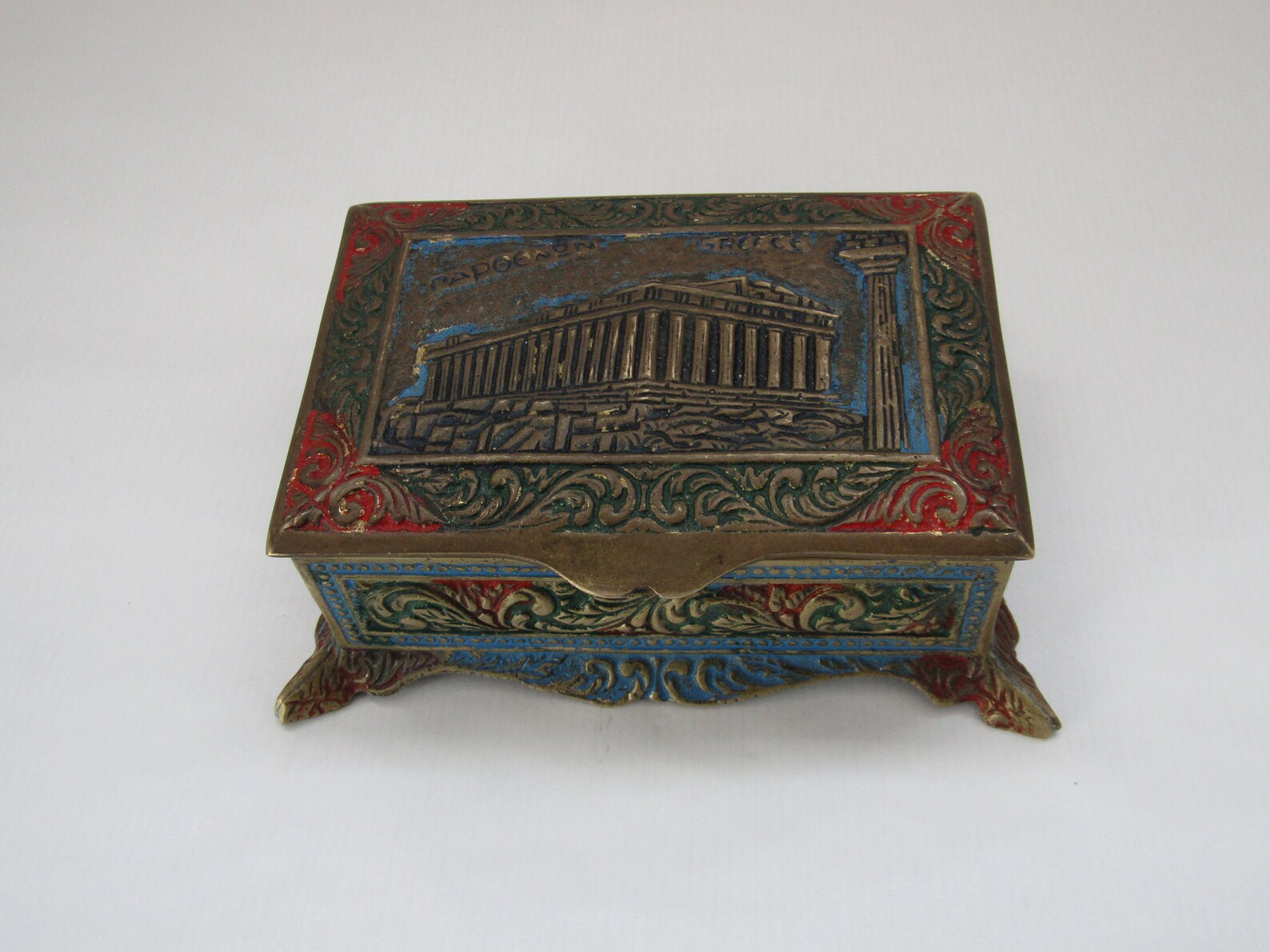 Very Old Greek Brass Box Parthenon Acopolis Design Vintage - Etsy
