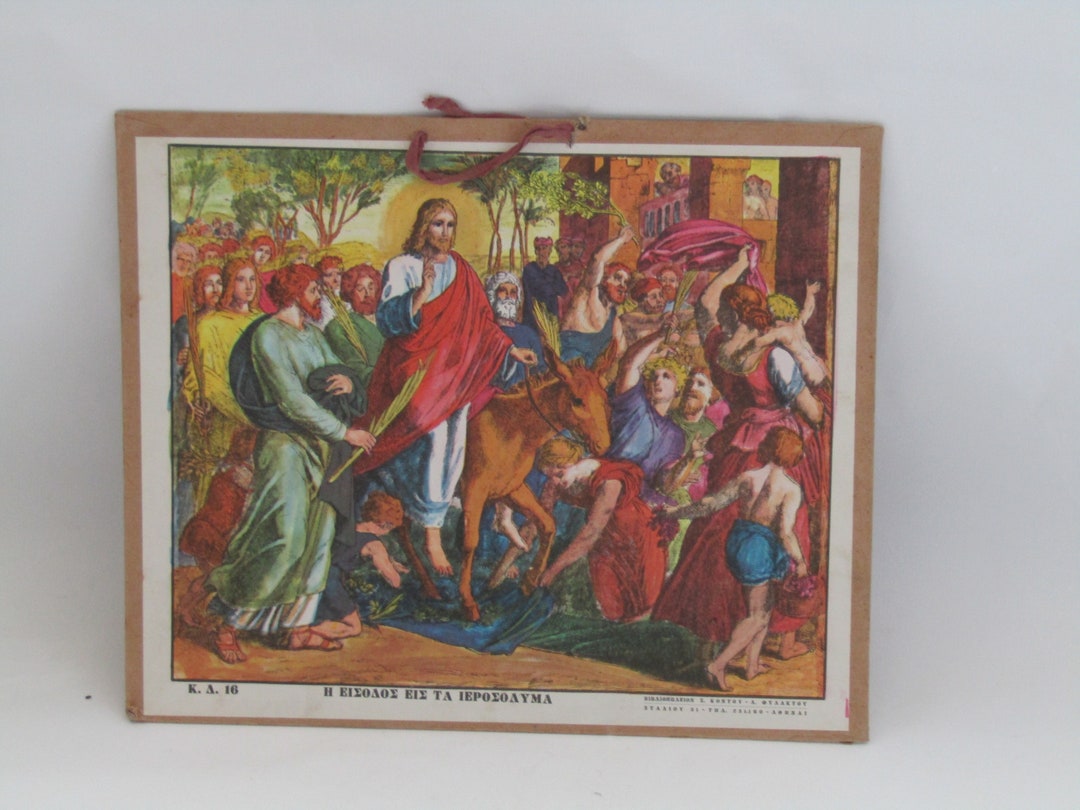 Educational Christian Wall Chart, Palm Sunday, Triumphal Entry of Jesus ...