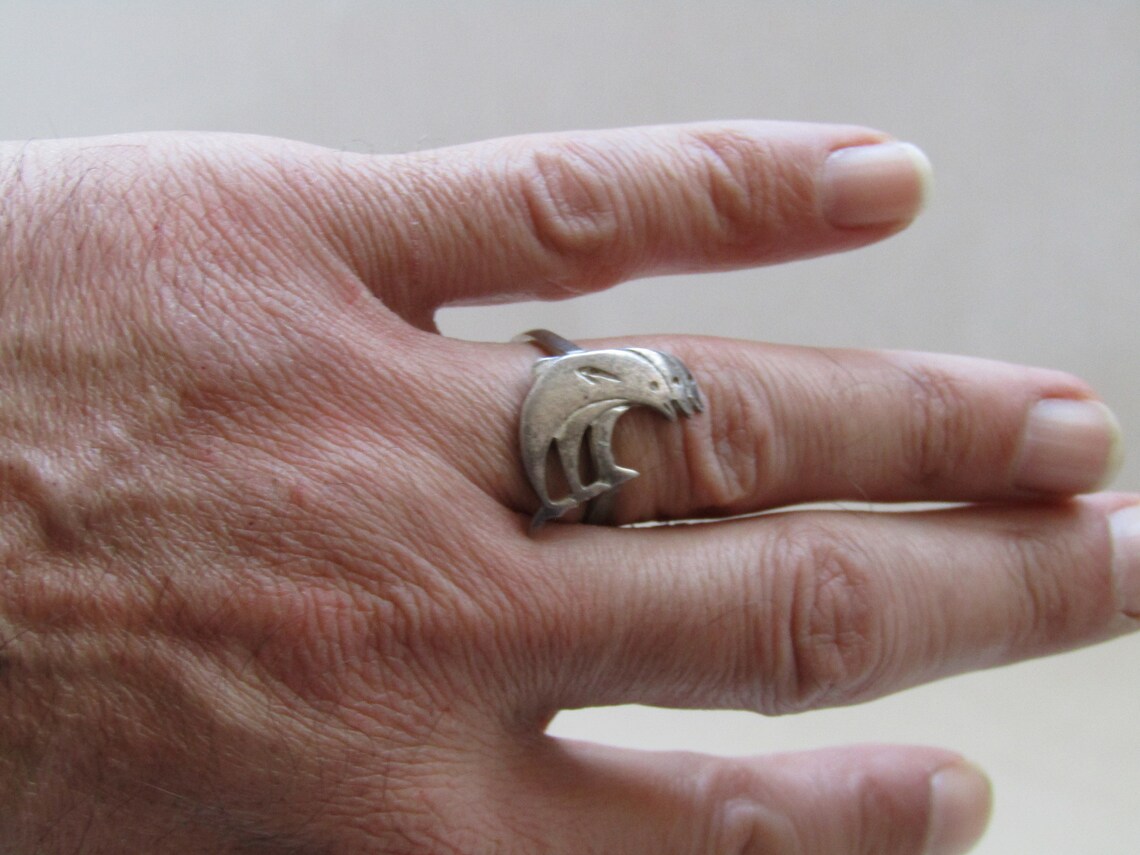 Sterling Silver Dolphins Ring Silver Ring Unusual Dolphin - Etsy