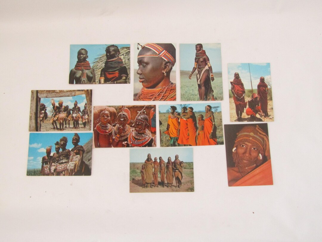 Vintage African Tribes Postcards, Masai Women, Set of 10 - Etsy