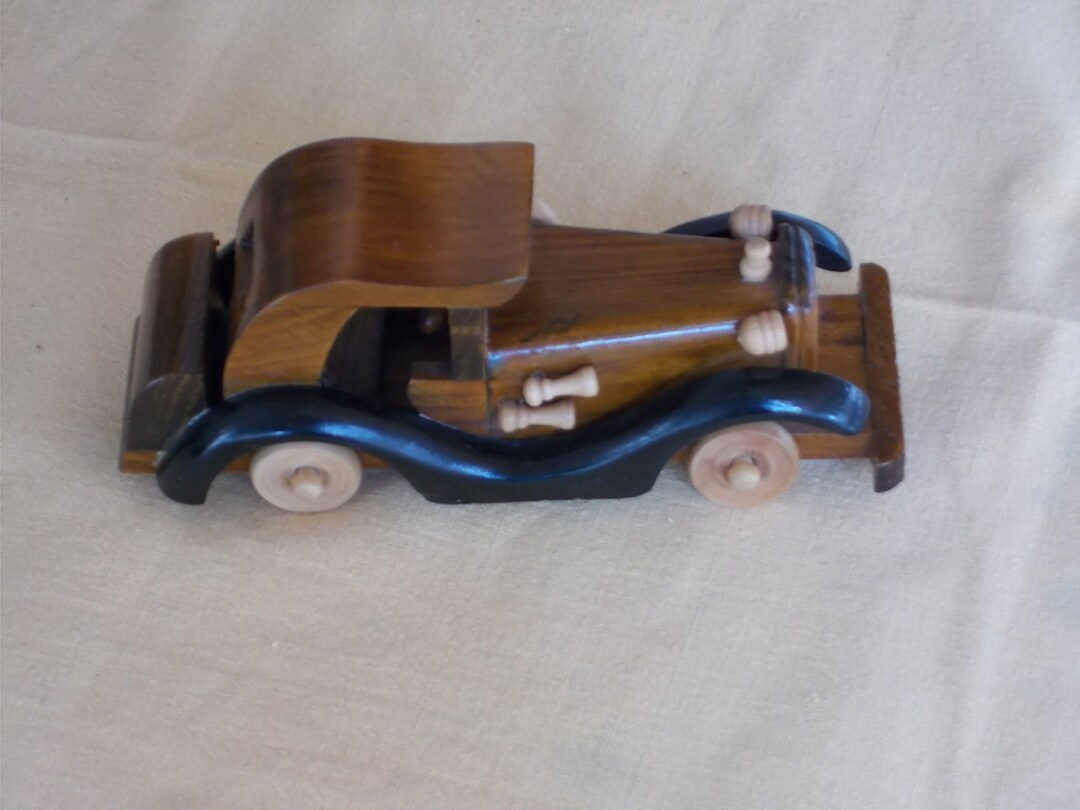 Vintage Retro Wooden Handcrafted Vehicle Presenting a Car. Vintage ...