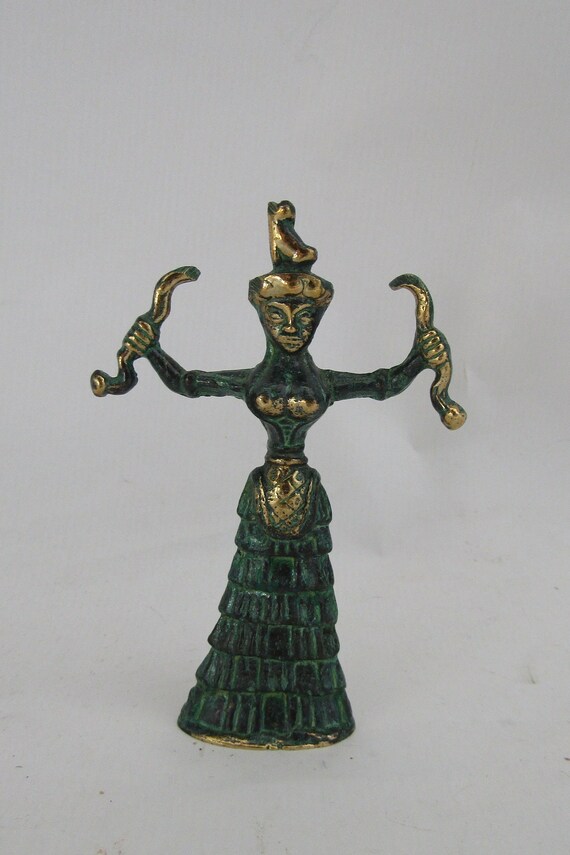 Vintage Minoan Iron Statue of Snake Goddess Minoan Decor - Etsy Finland