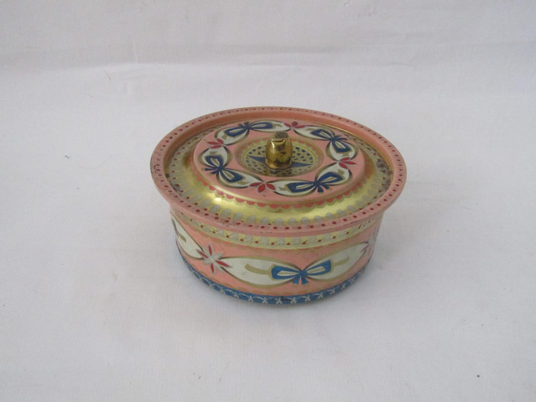 Vintage Art Grace Tin Container: Round Kitchen Decor, Made in England ...